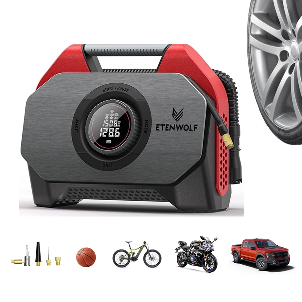 ETENWOLF Cordless Tire Inflator Portable Air Compressor, 160 PSI Air ...