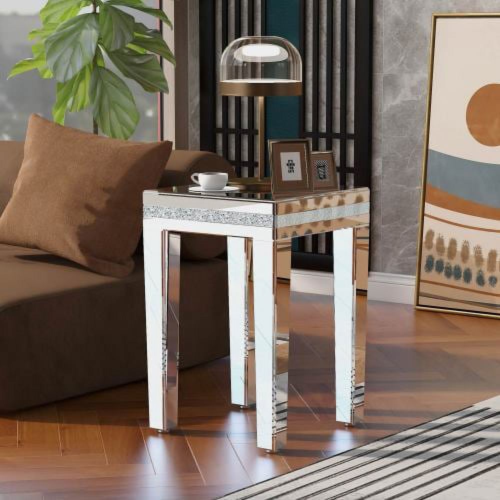 ETEPON ON-TREND Fashionable Modern Glass Mirrored Side Table, Easy ...