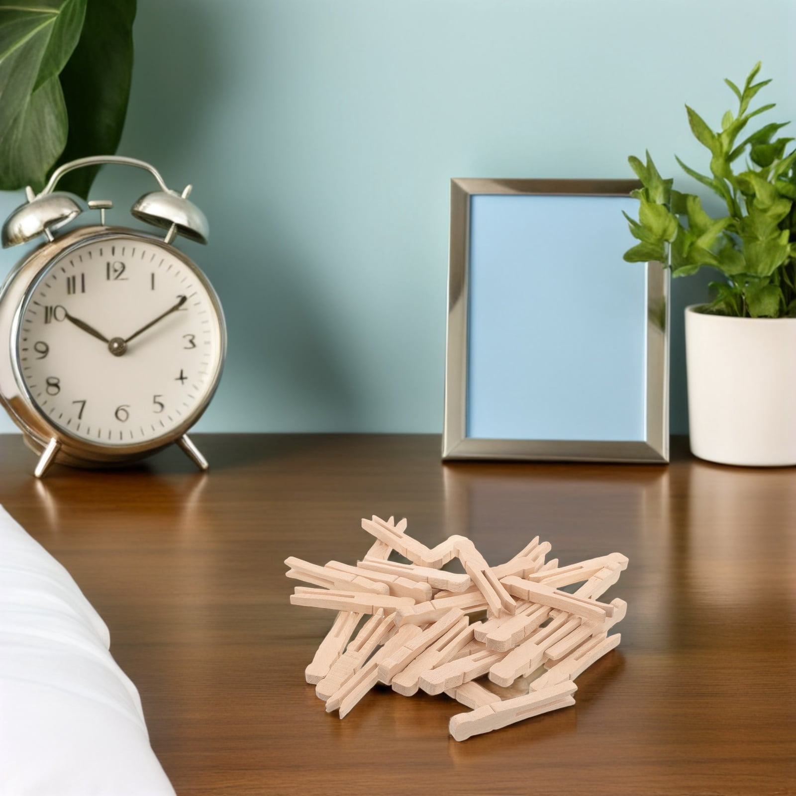 ETEREAUTY 25Pcs Natural Wood Clothes Pins for Laundry with Damage Free ...