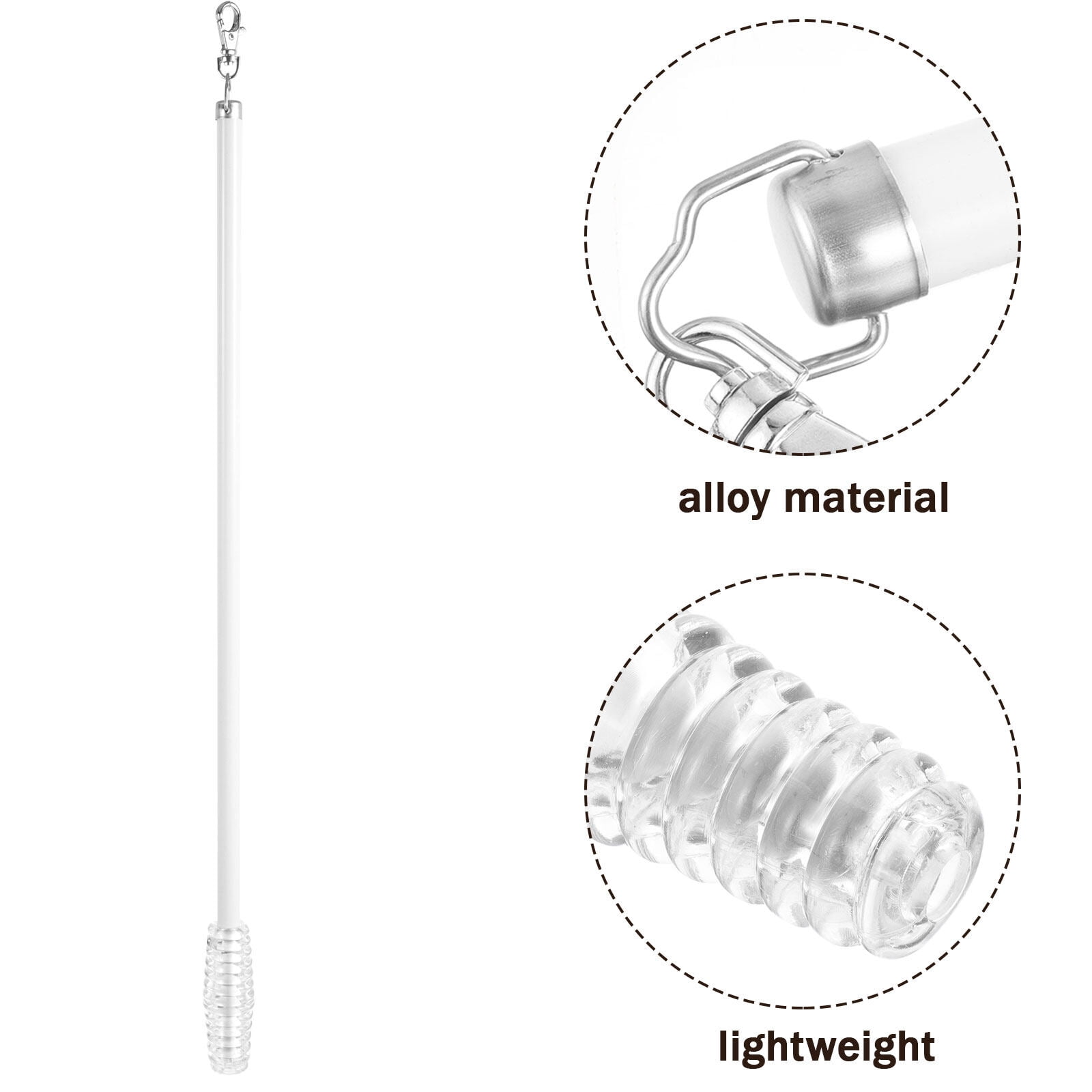 ETEREAUTY Curtain Pull Rod with Metal Snap White Curtain Push Wand for ...