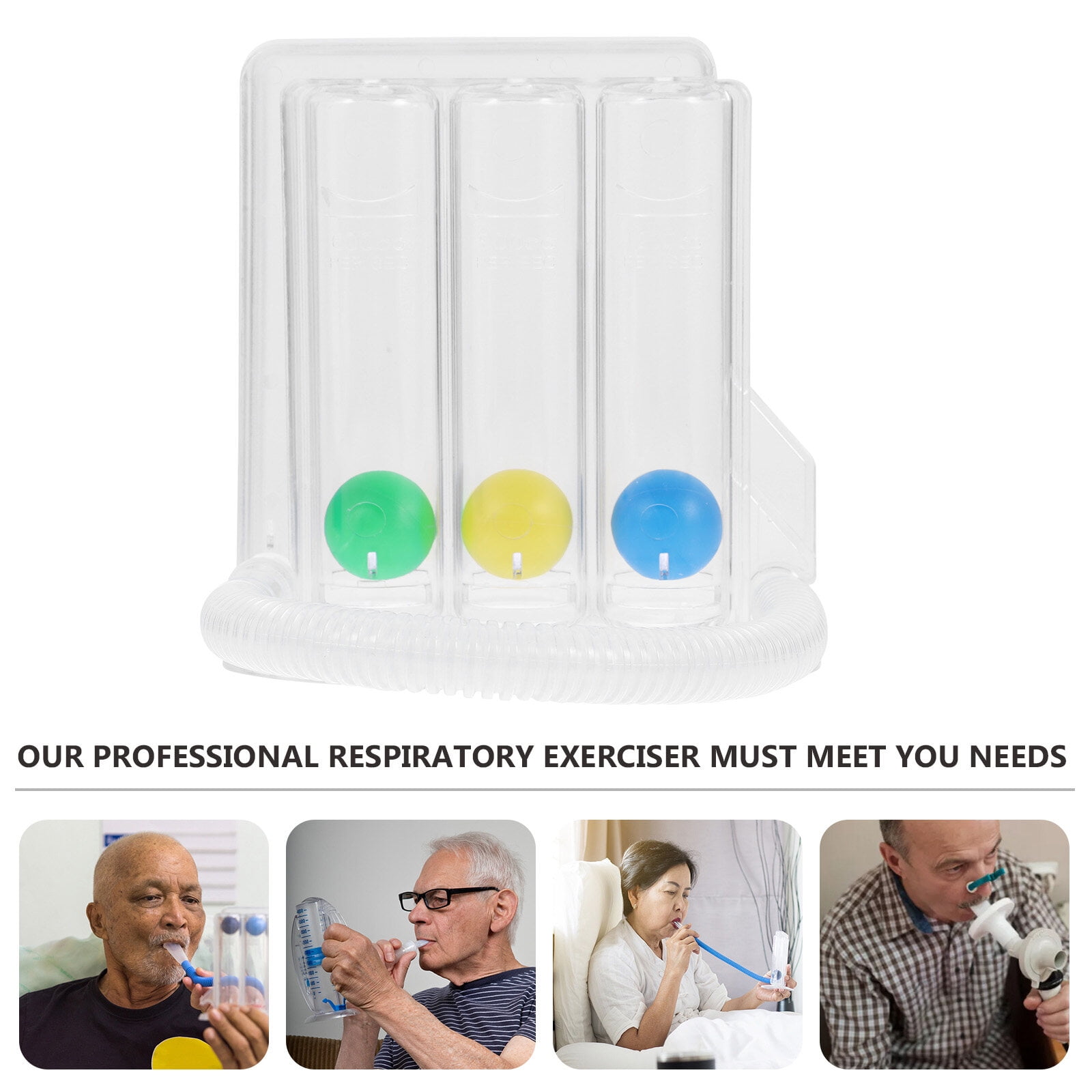 ETEREAUTY Three-ball Apparatus Vital Capacity Breathing Trainer Breath ...