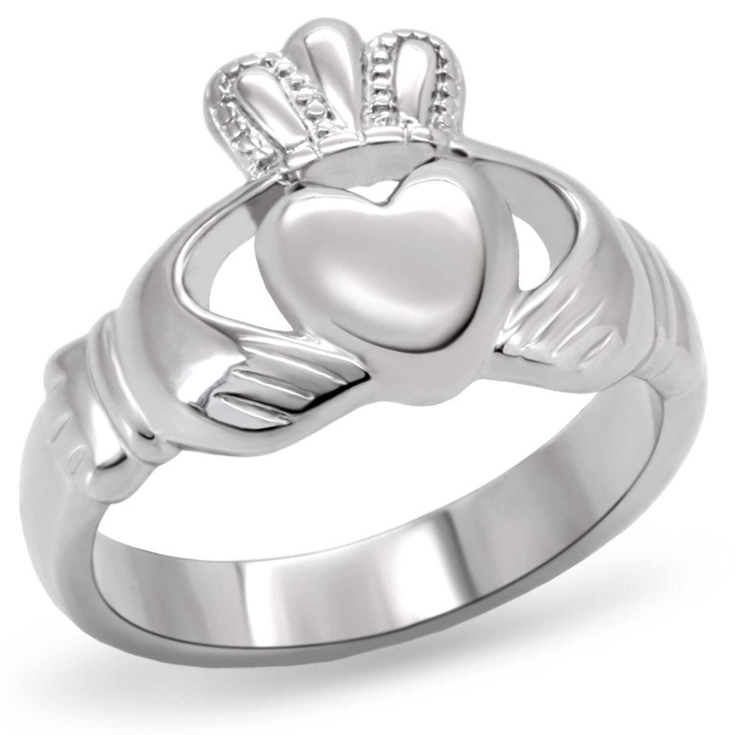 ETERNAL SPARKLES Women's Silver Claddagh Celtic Irish Fashion Comfort ...