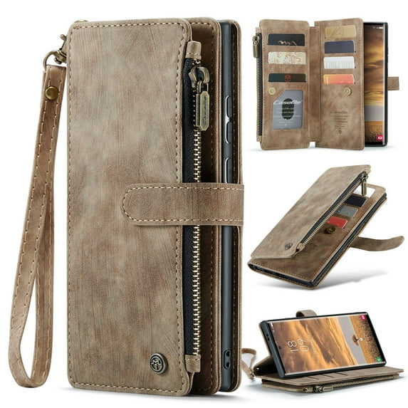 ETFAST Leather Phone Case Wallet With Card Holder Zipper For Samsung ...