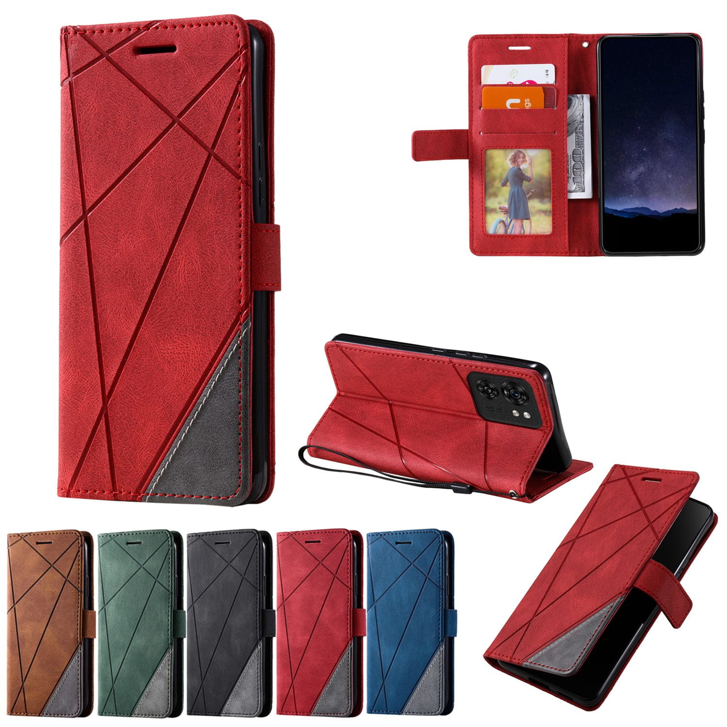 ETFAST Wallet Multi Card Slot Flip Zipper Leather Case For OnePlus 9 ...