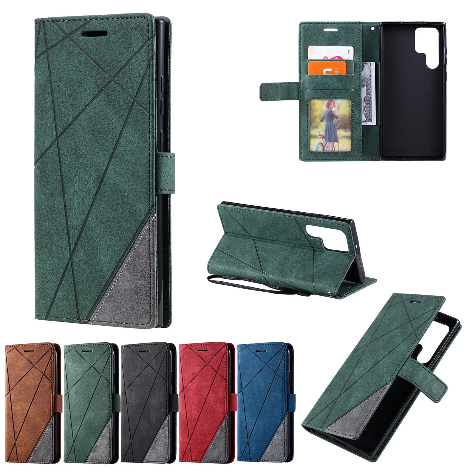 ETFAST Wallet Multi Card Slot Flip Zipper Leather Case For Samsung ...