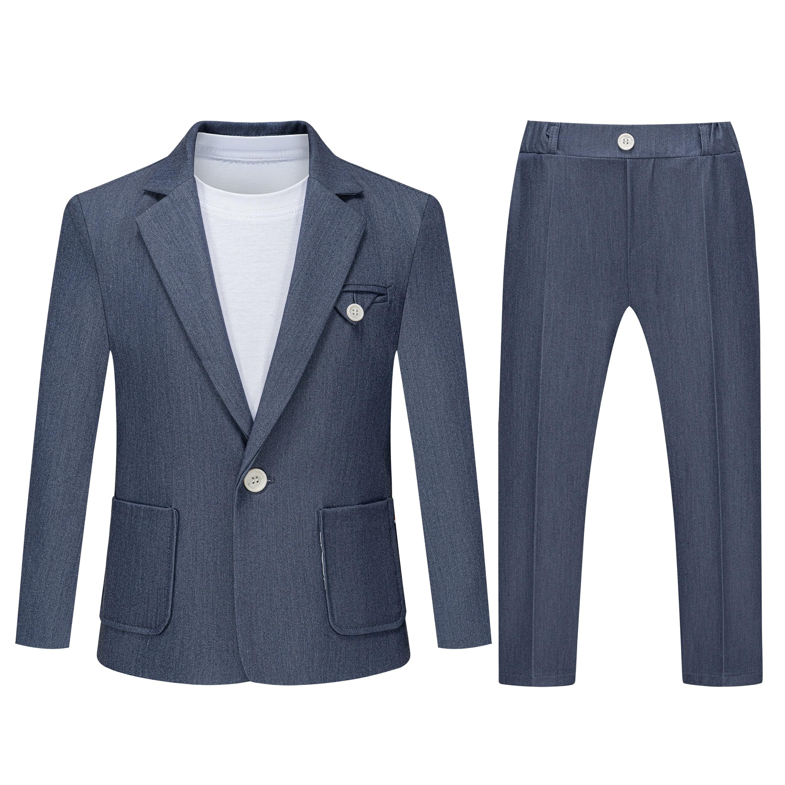 ETHAN 2 Pieces Boys Suits for Wedding Prom Blue Tuxedo Outfit Elegant ...