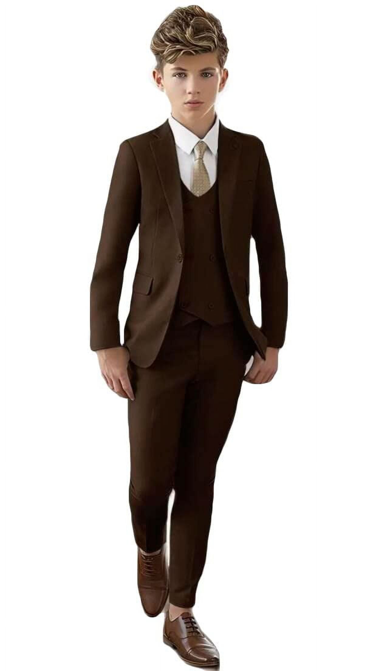 ETHAN 3 Piece Boys Suit for Wedding Slim Fit Suit for Kids Formal ...