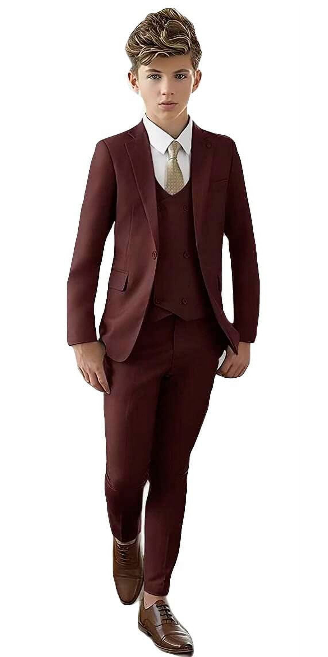 ETHAN 3 Piece Boys Suit for Wedding Slim Fit Suit for Kids Formal ...