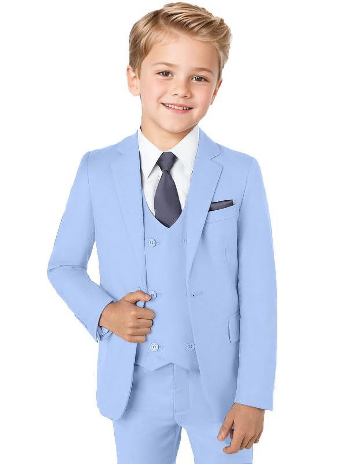 ETHAN 3 Piece Boys Suit for Wedding Slim Fit Suit for Kids Formal ...