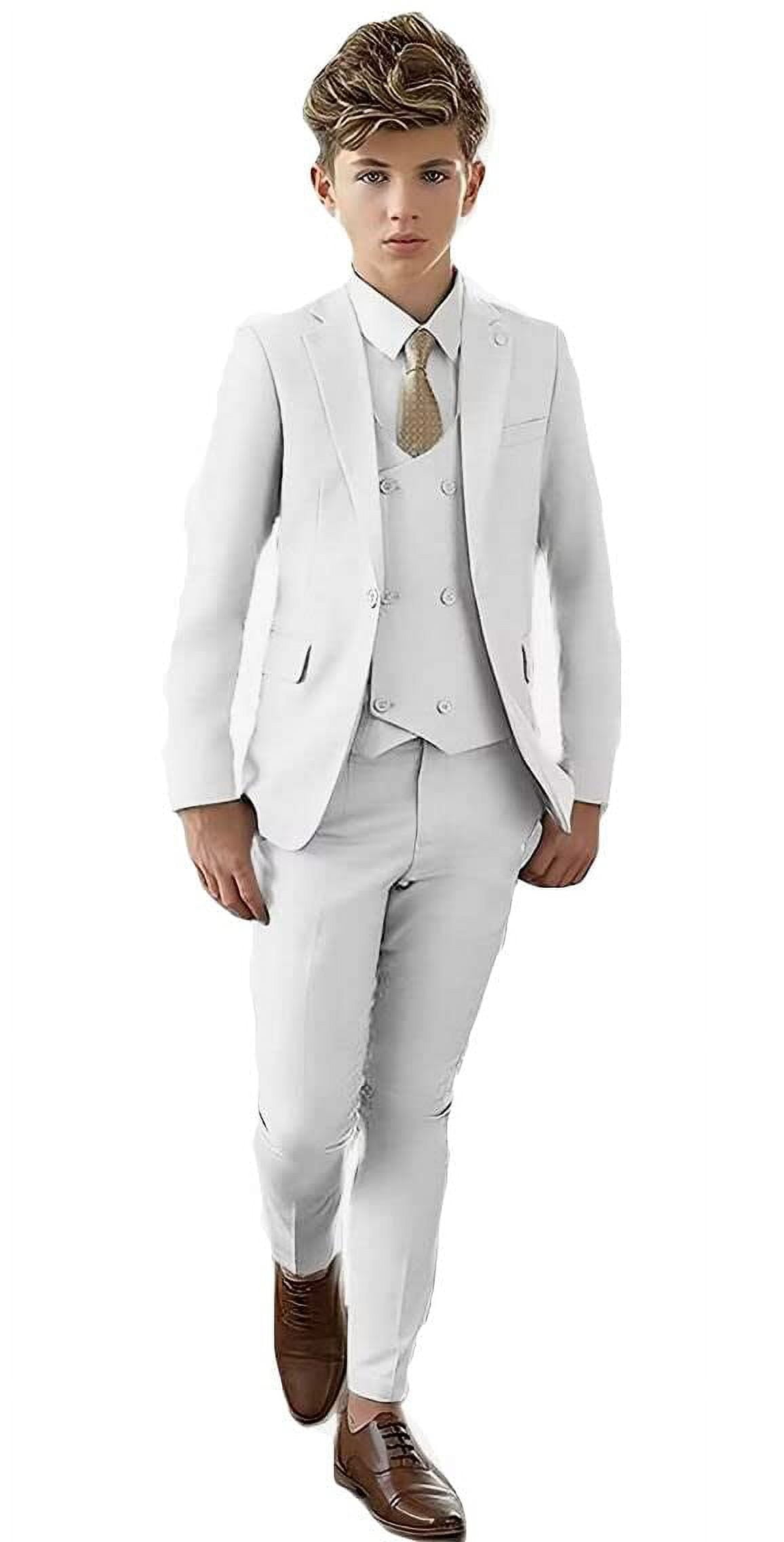ETHAN 3 Piece Boys Suit for Wedding Slim Fit Suit for Kids Formal ...