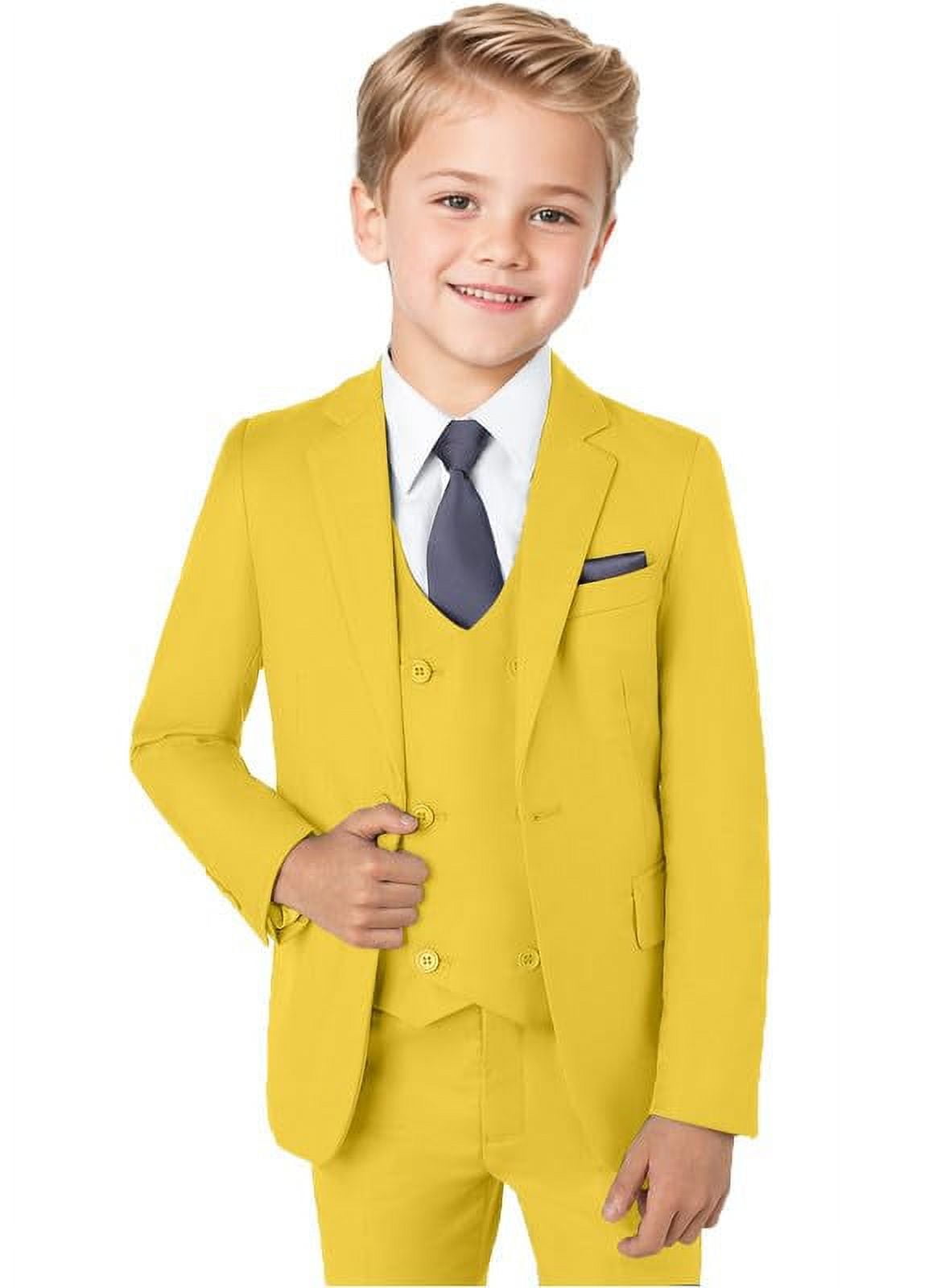 ETHAN 3 Piece Boys Suit for Wedding Slim Fit Suit for Kids Formal ...