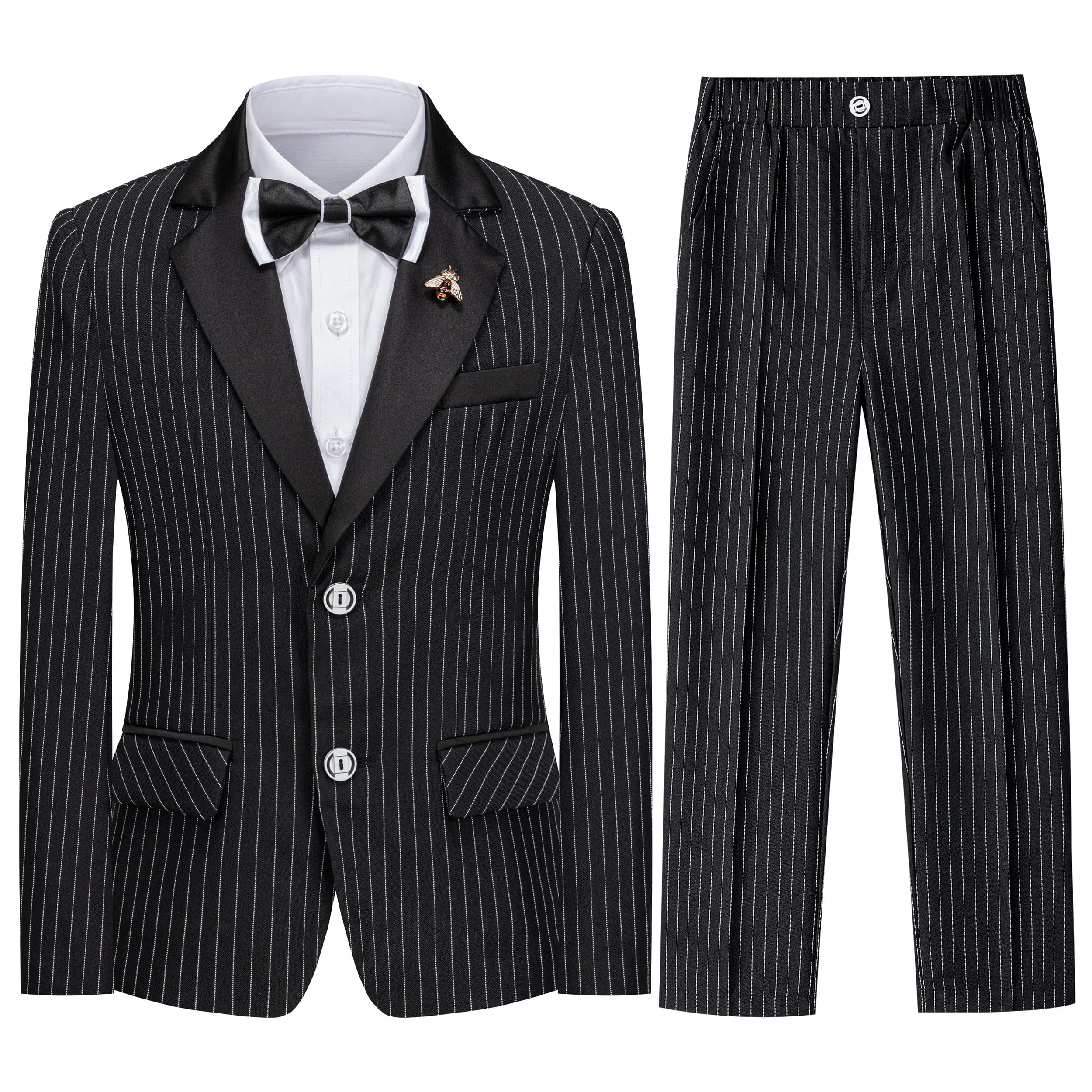 ETHAN 3 Piece Boys Suits for Party Slim Fit Formal Plaid Striped Suit ...
