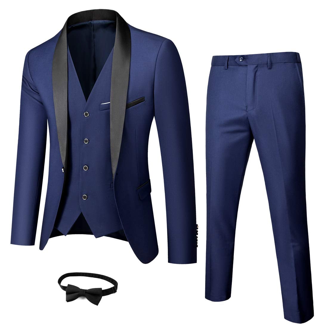 ETHAN 3 Piece Suit for Men Slim Fit Double Breasted One Button Formal ...