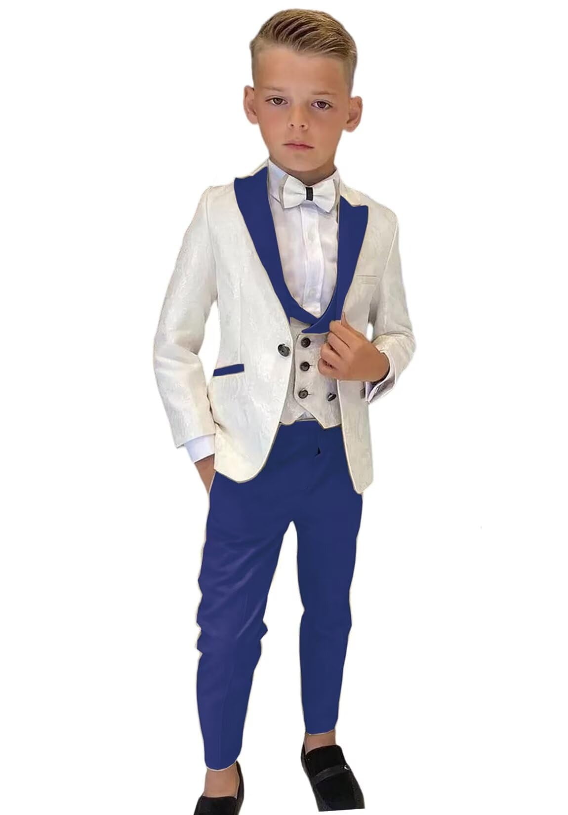 ETHAN 3 Pieces Boys Suits for Wedding Prom Royal Blue Tuxedo Outfit ...