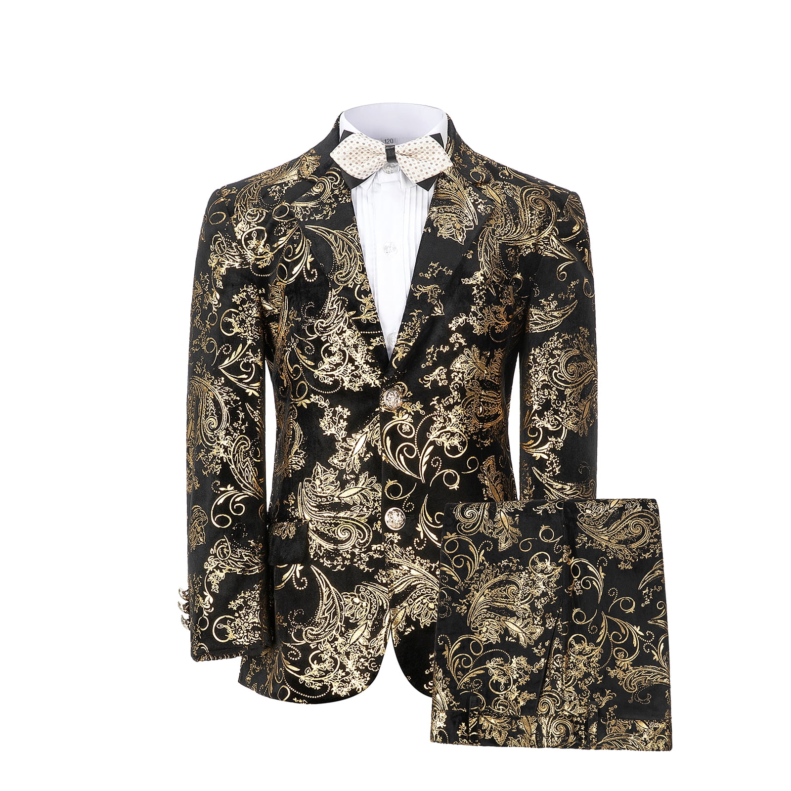 ETHAN 3 Pieces Suit Colour Jacquard Slim Fit Jacket Pants Set for ...
