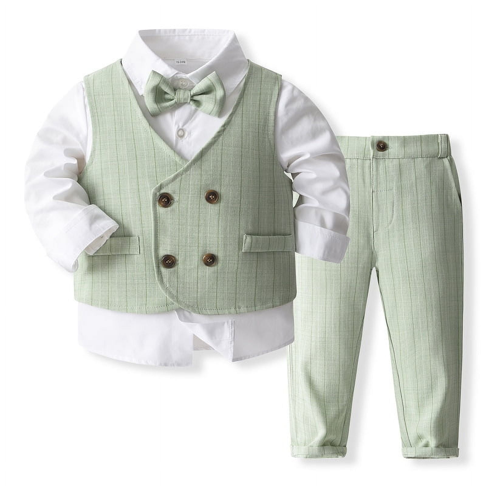 ETHAN Baby Toddler Boy Formal Gentleman Tuxedo Outfits Sets Sage Green ...