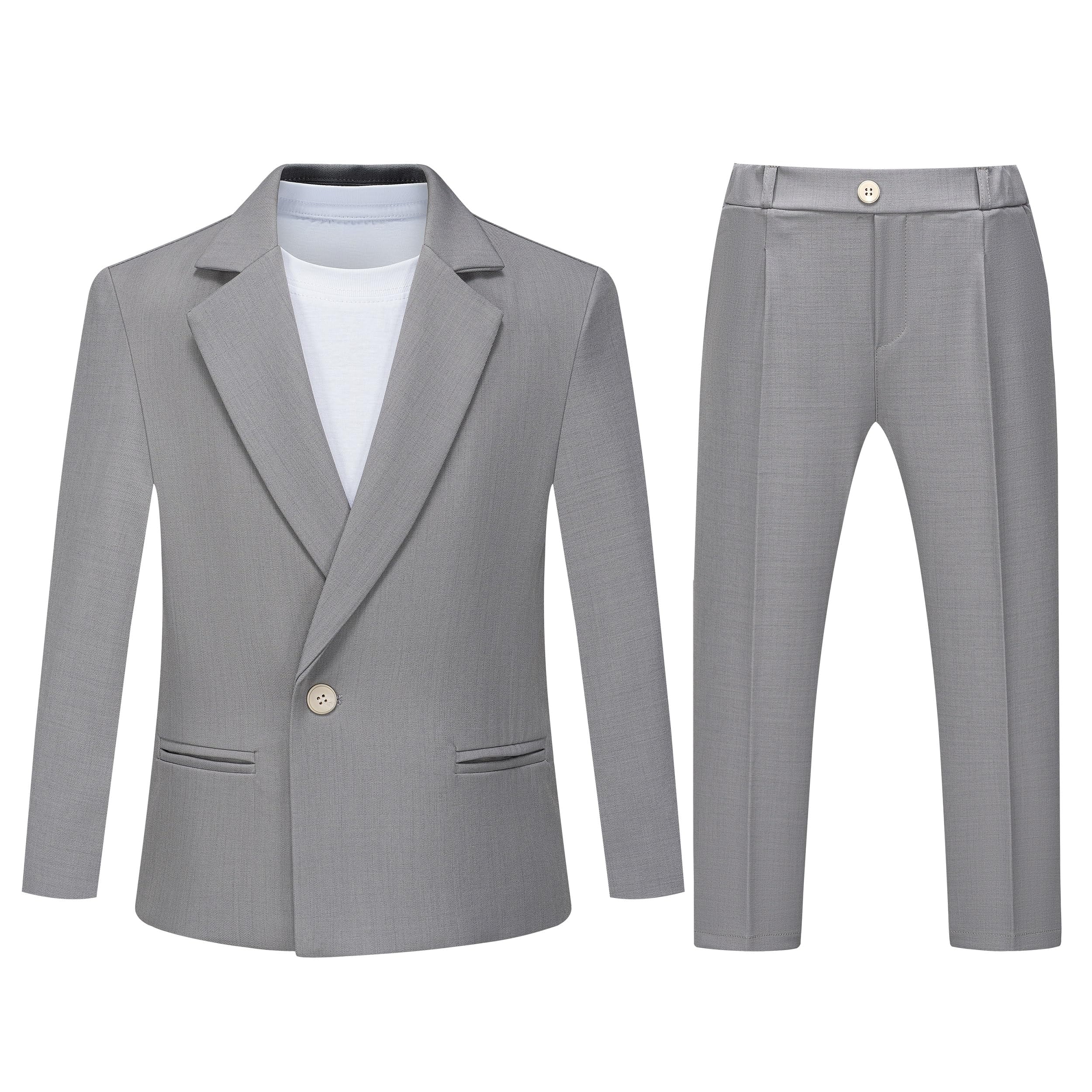 ETHAN Big Boys Wedding Suit Dress Gray Slim Fit Formal 2 Piece Suit ...