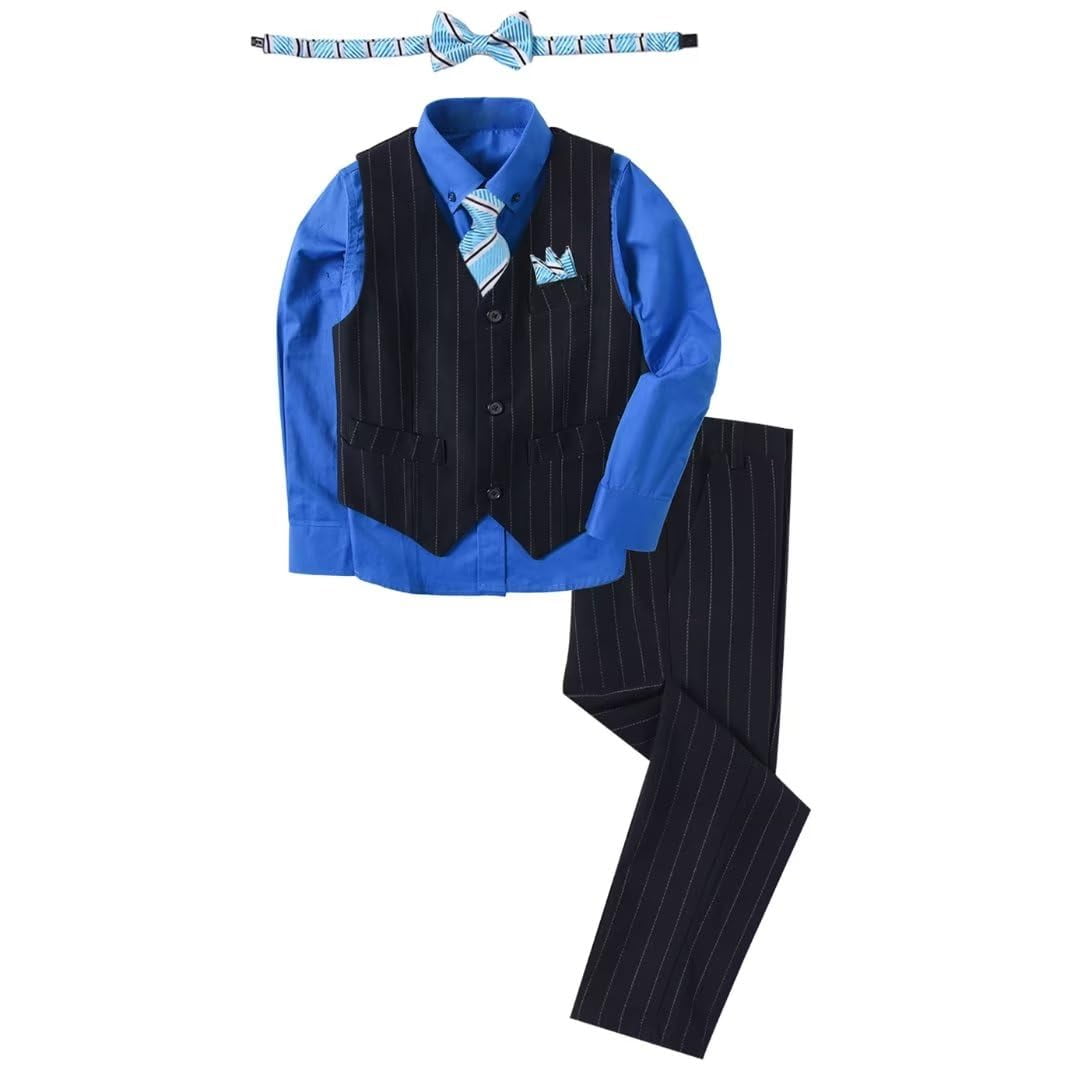 ETHAN Black Church Clothes for Boys Elegant Slim Fit Vest and Tie Set ...