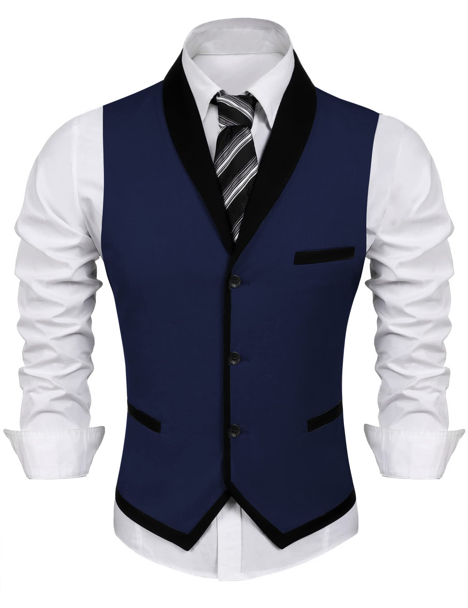 ETHAN Blue Mens Vest Casual for Formal Wear Mens Dress Vest Big and ...