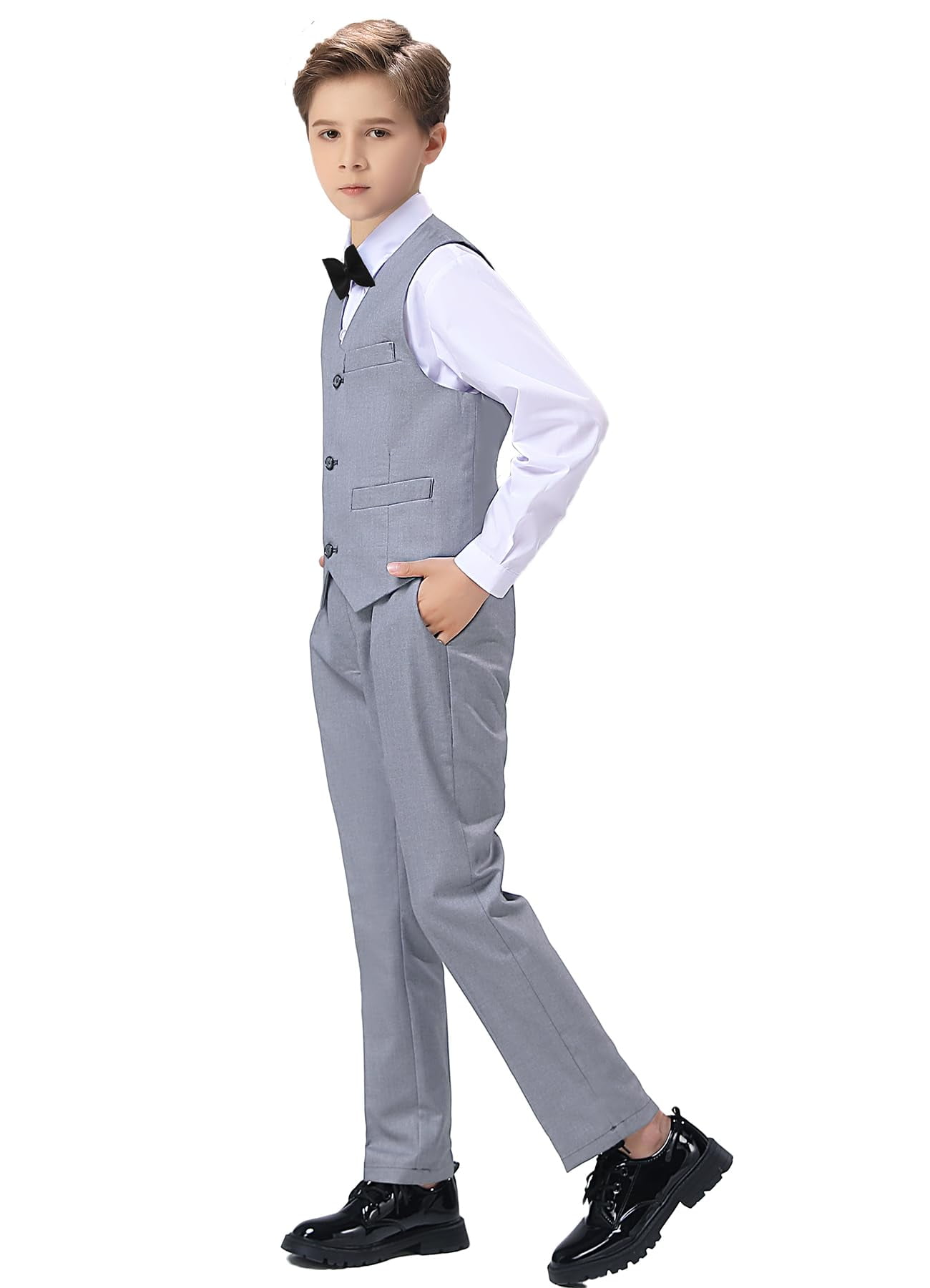 ETHAN Boy's 4-Piece Formal Suit Set Boys Formal Elegant Dresswear Vest ...