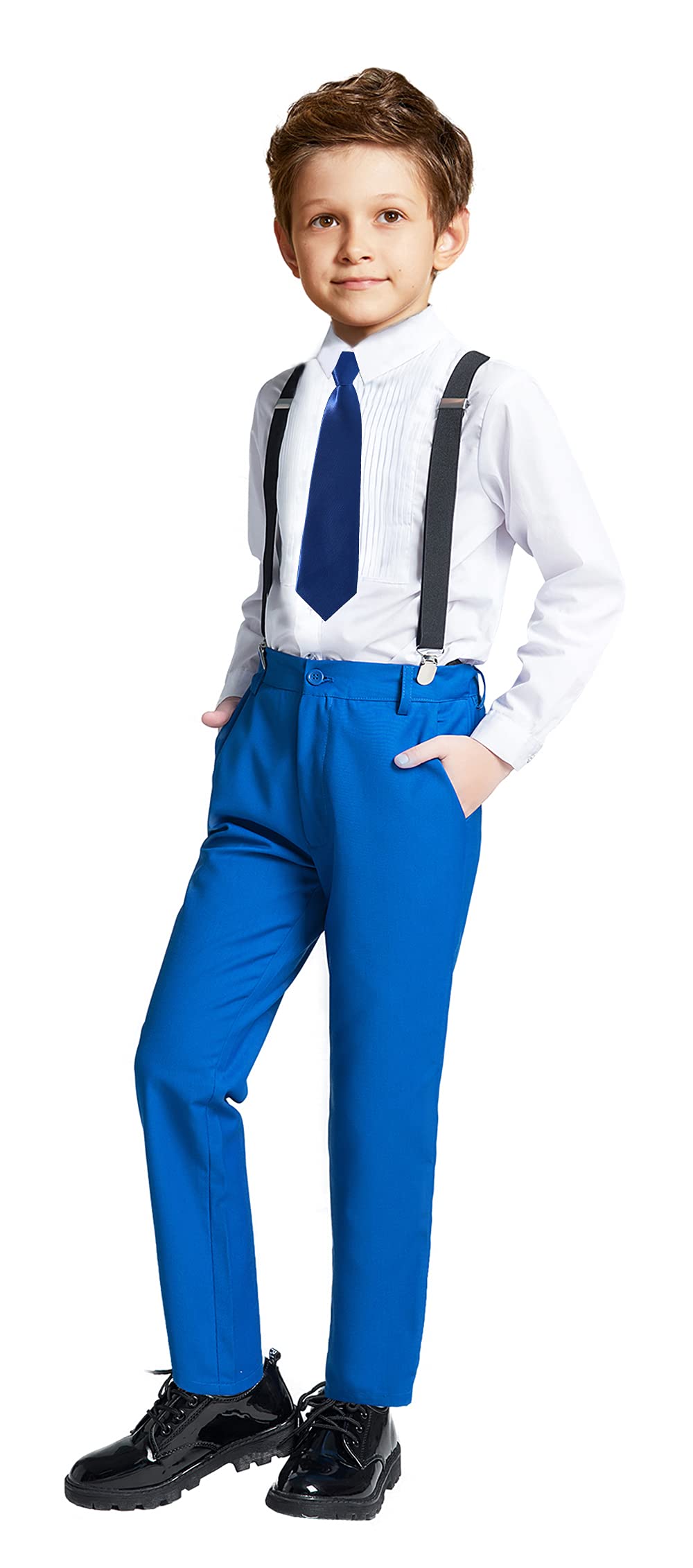 ETHAN Boys Formal Suspenders Suits Set 4 Piece Formal Toddler Suits Set ...