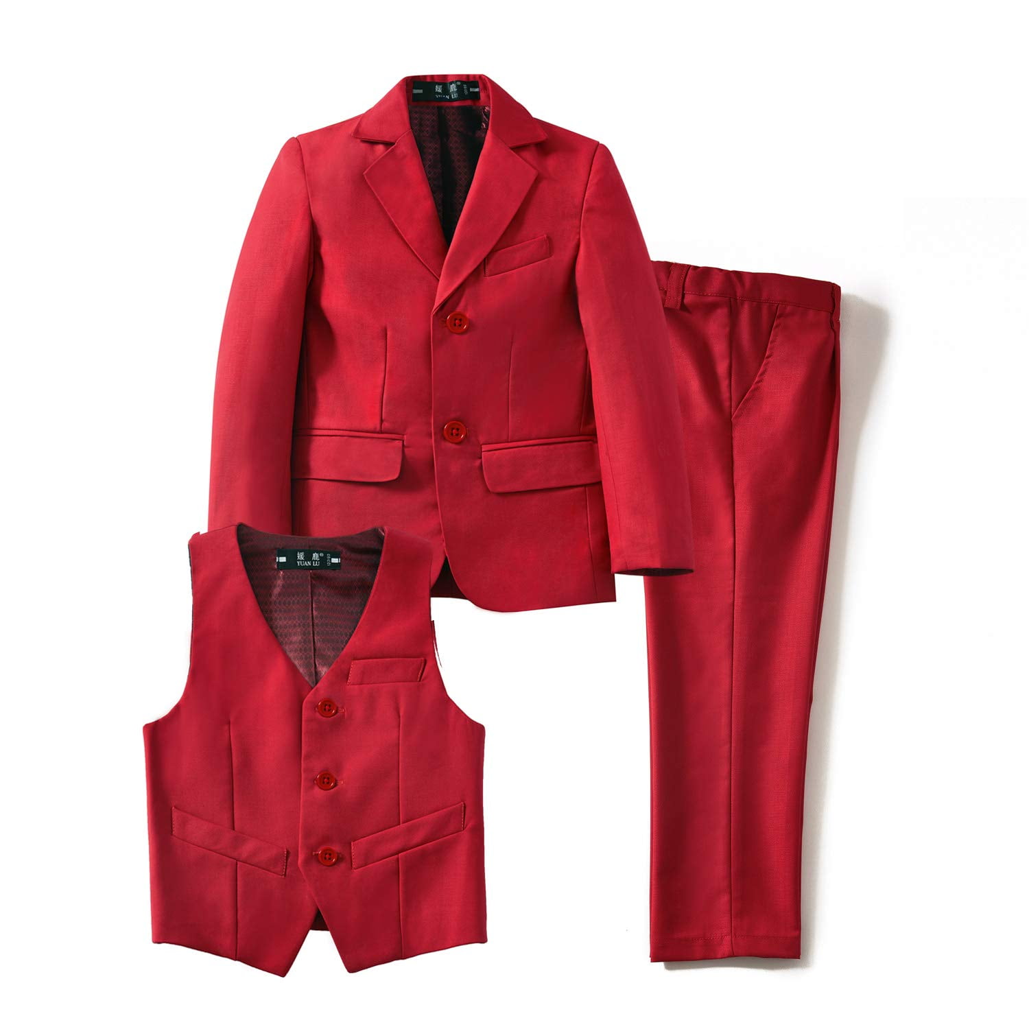 ETHAN Boys Red Suit for Boys 3 Pieces Boys Blazer Formal Suit Set for ...