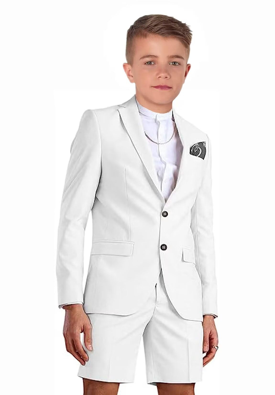 ETHAN Boys Shorts Suits Slim Fit 2 Piece Formal Summer Beach Wedding ...