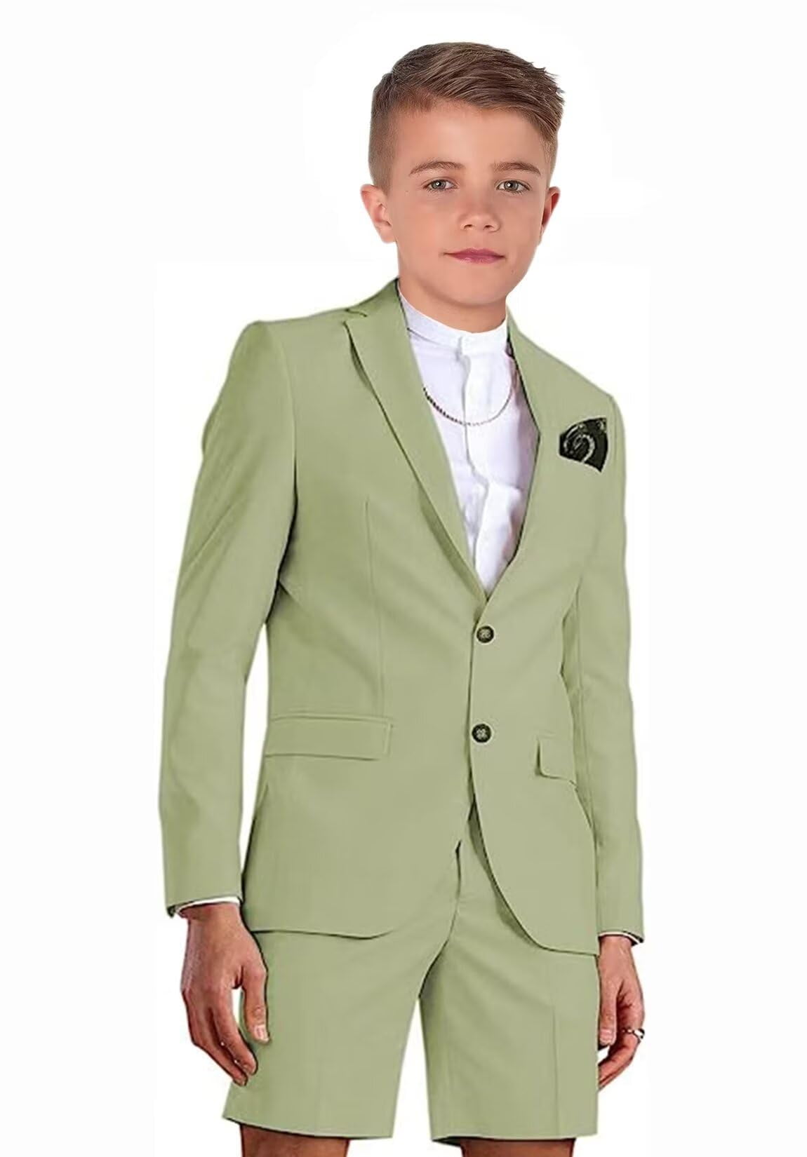 ETHAN Boys Shorts Suits Slim Fit 2 Piece Formal Summer Beach Wedding ...