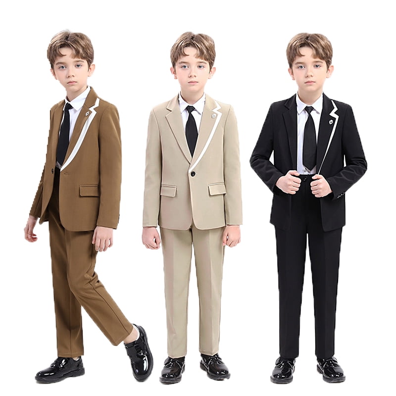 ETHAN Boys Suit 2 Piece Slim Fit Tuxedo Blazer Jacket Pant for Kids ...
