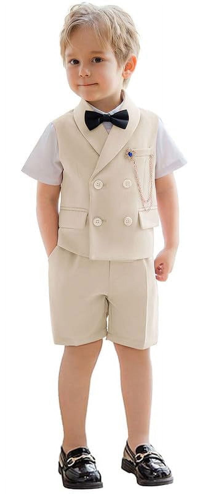 ETHAN Boys Suit Formal Toddler Suits for Boy 4 Pieces Summer Slim Fit ...