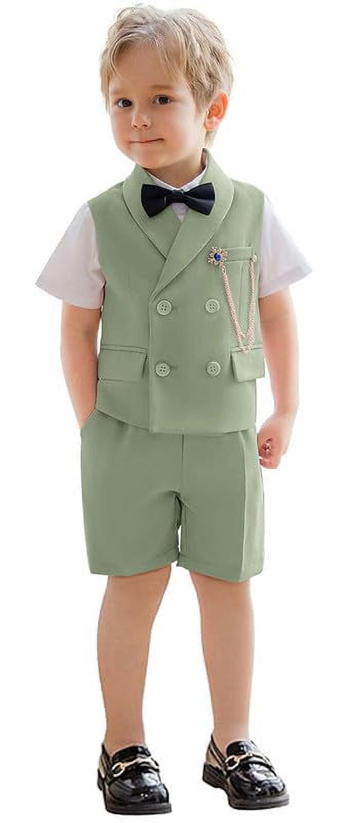ETHAN Boys Suit Formal Toddler Suits for Boy 4 Pieces Summer Slim Fit ...