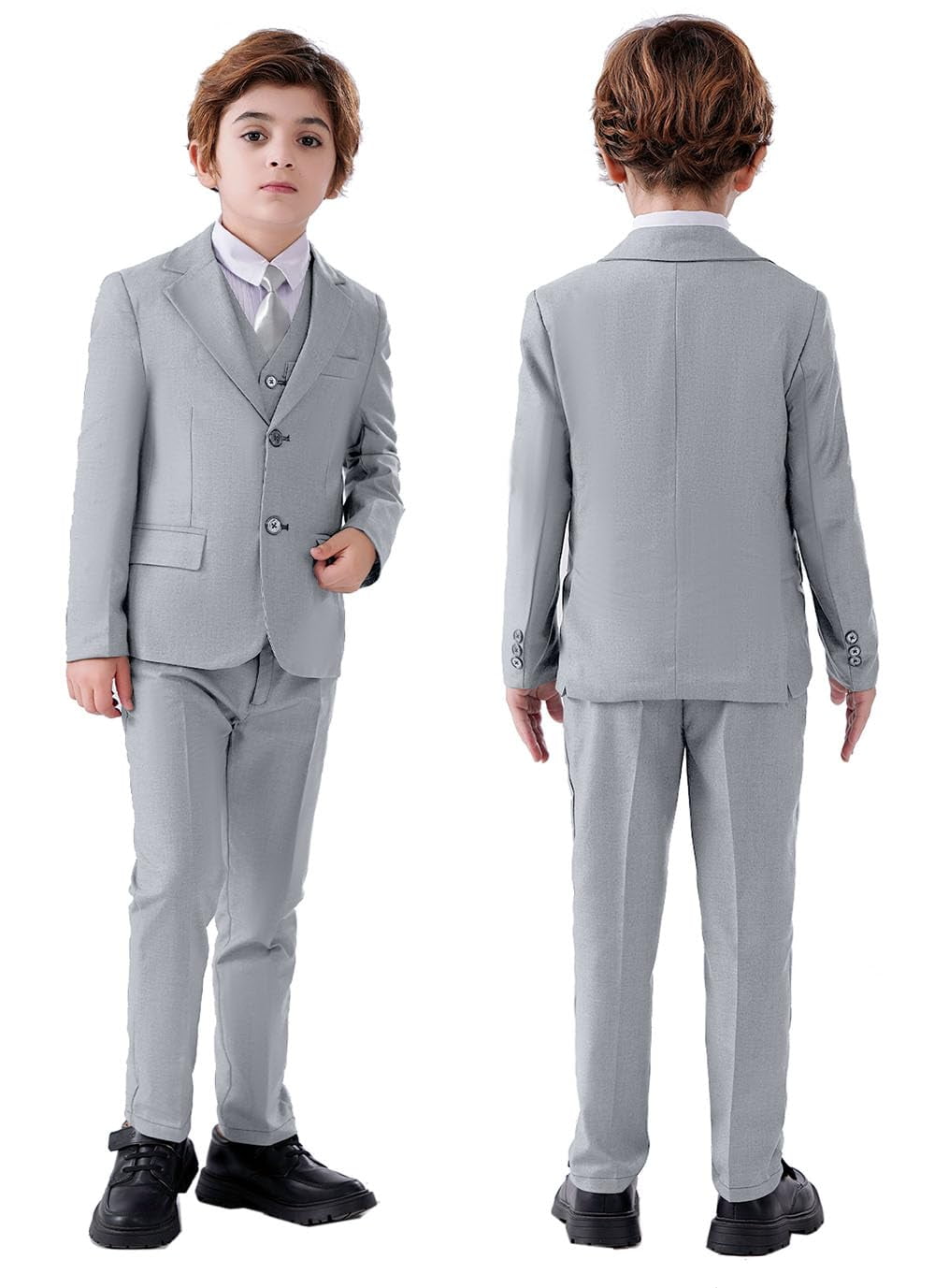 ETHAN Boys' Suits Slim Fit 5 Pieces Boys Formal Suit Set for Wedding ...