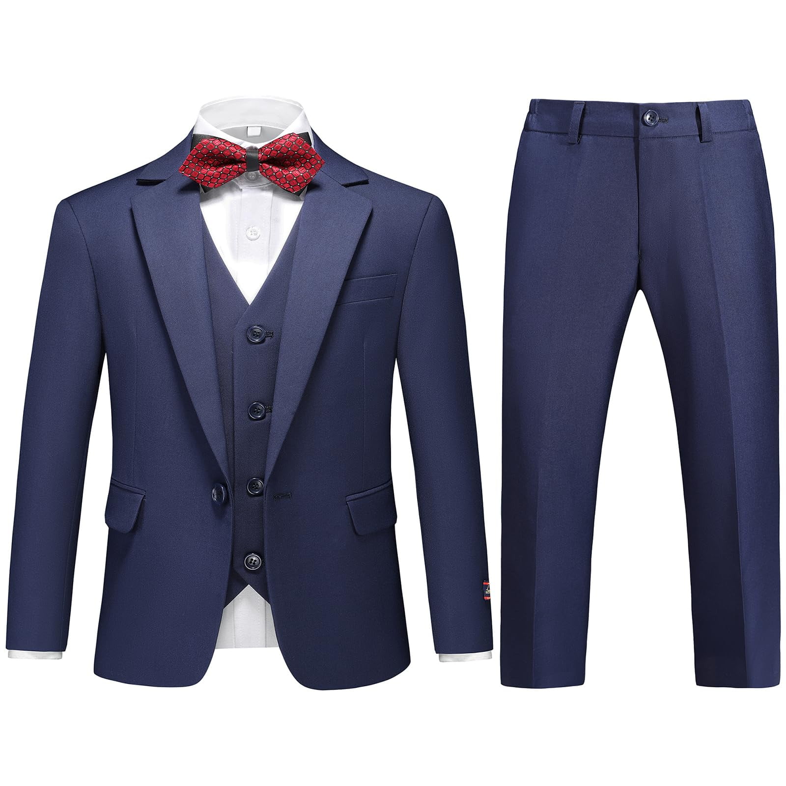 ETHAN Boys Tuxedo Suit for Prom Formal Slim Fit 3 Pieces Vest Dress ...