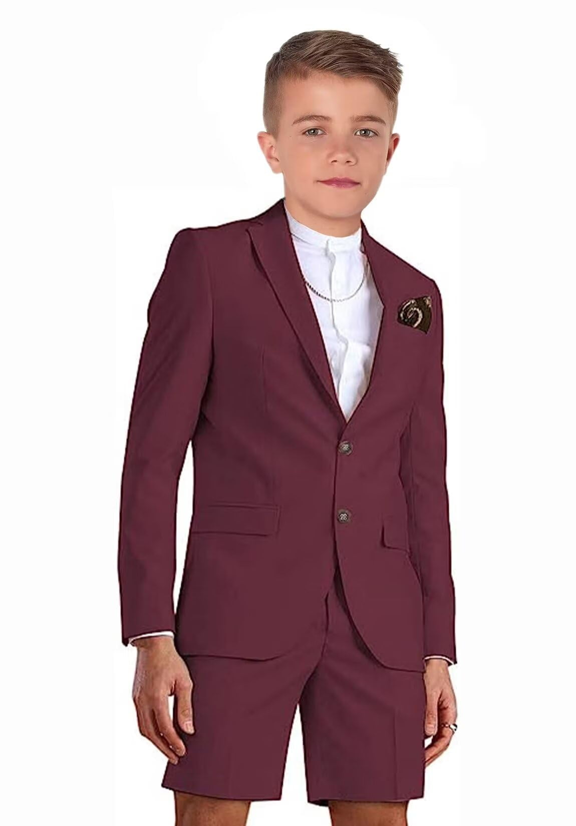 ETHAN Boys's Suit Slim Fit 2 Piece Suit Double Breasted Suit Formal ...