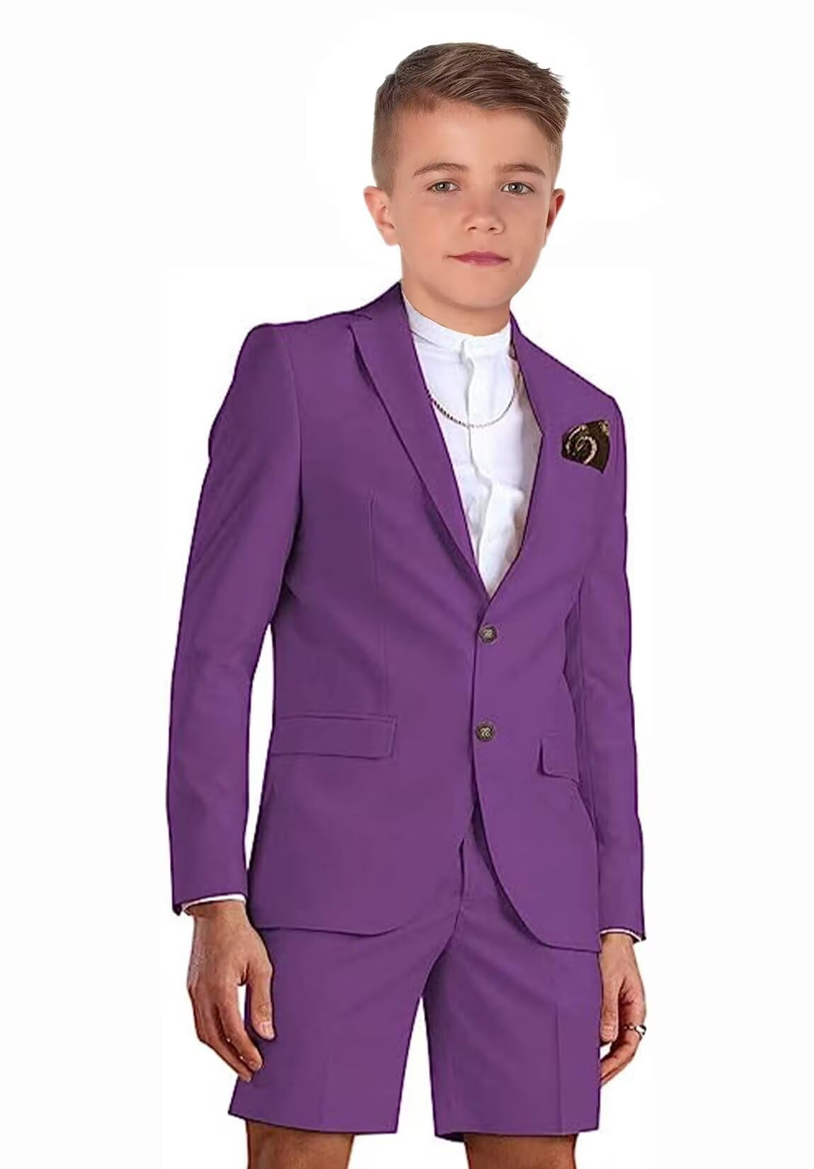 ETHAN Boys's Suit Slim Fit 2 Piece Suit Double Breasted Suit Formal ...