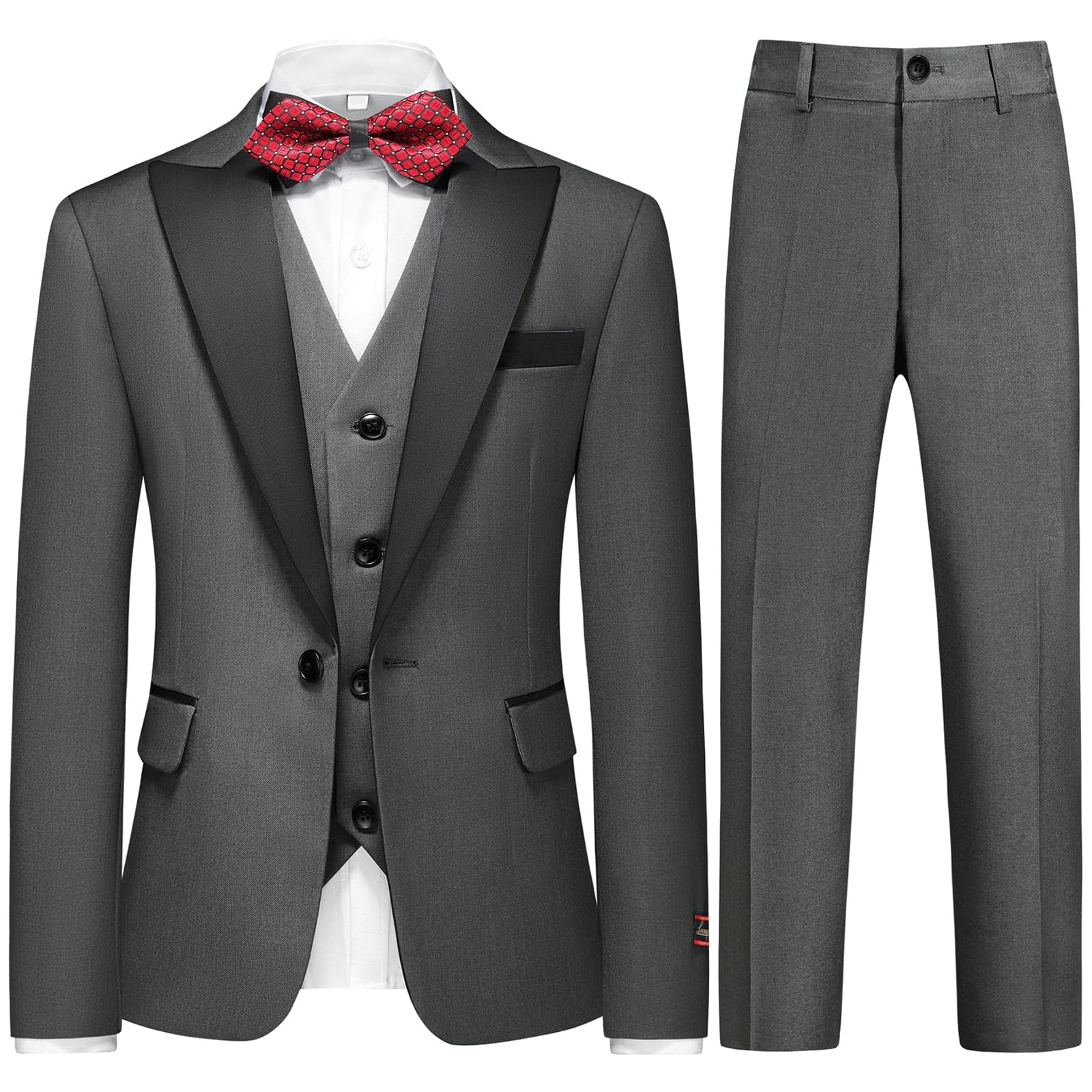 ETHAN Dark Grey Little Boys Tuxedo Suit for Prom Wedding Toddler Boys 3 ...