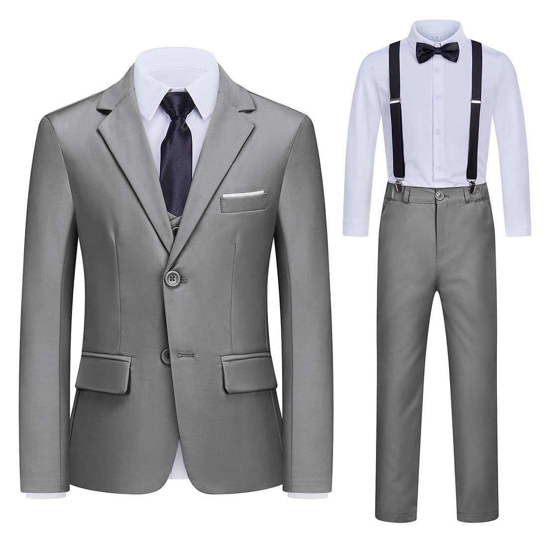 ETHAN Kids Suits for Boys 7 Pieces Formal Suit Boys Dress Shirts Ring ...