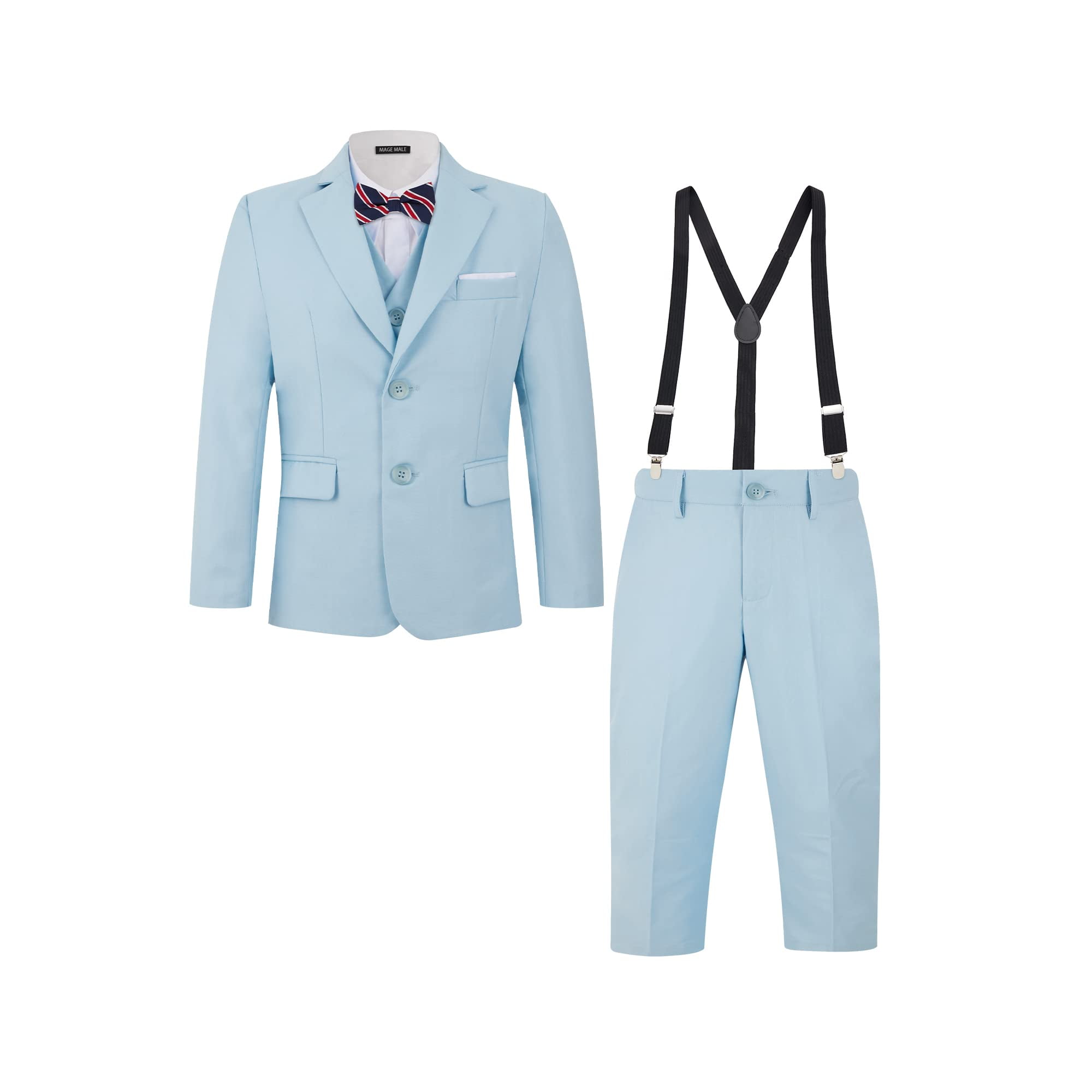 ETHAN Light Blue Boys Easter Outfit Slim Fit Boy Suits for Wedding Boys ...