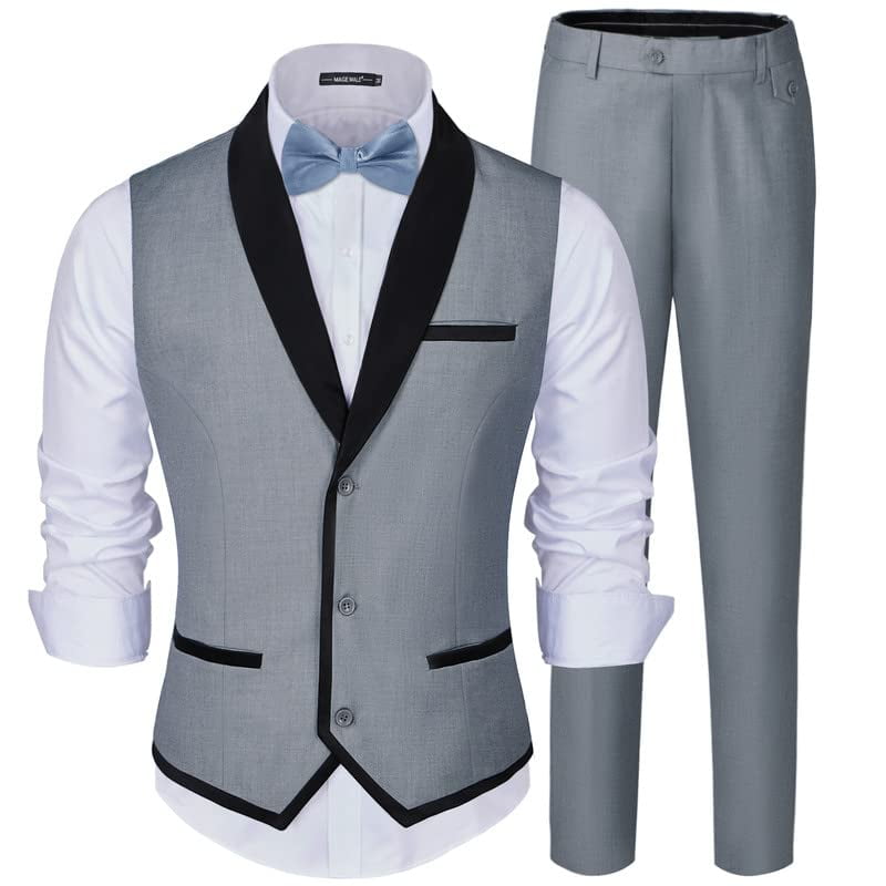 ETHAN Light Grey Formal Suit for Men Slim Fit 2 Piece Business Suit for ...