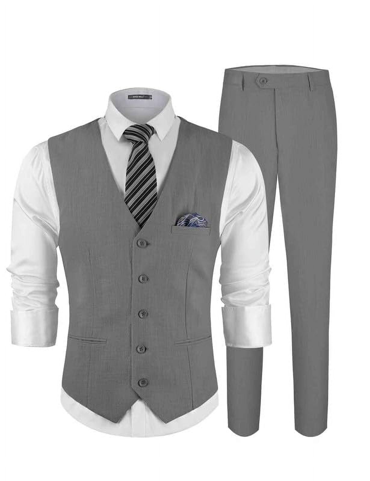 ETHAN Linen Suits for Wedding Men 2 Piece Suits Groomsmen Tuxedos ...
