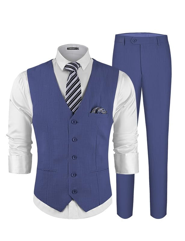 ETHAN Linen Suits for Wedding Men 2 Piece Suits Groomsmen Tuxedos ...