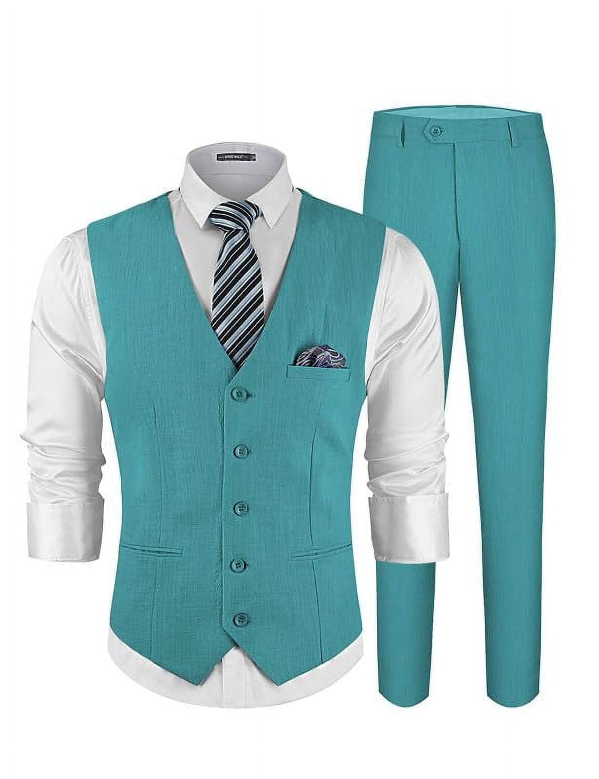 ETHAN Linen Suits for Wedding Men 2 Piece Suits Groomsmen Tuxedos ...