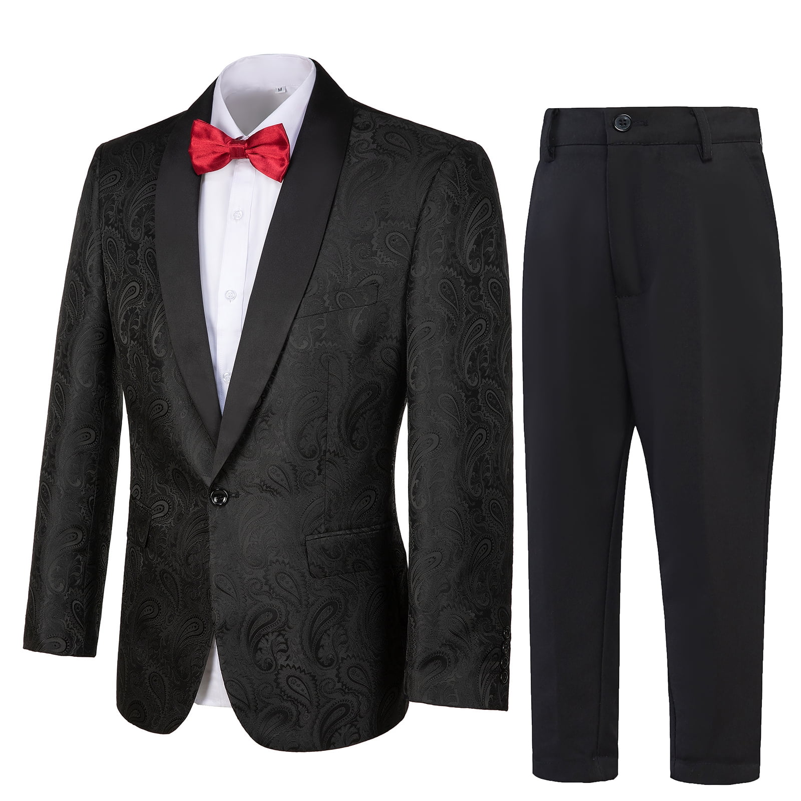 ETHAN Men's Floral Tuxedo Jacket Slim Fit Luxury Embroidered Dress Suit ...