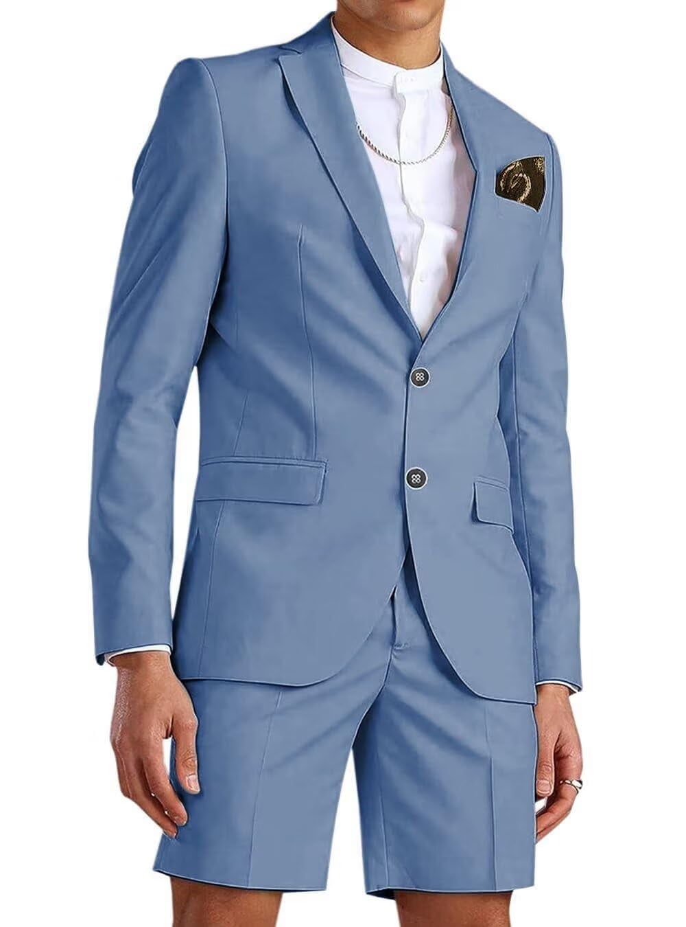 ETHAN Mens Suits 2 Piece Short Suits for Men Wedding Slim Fit Short ...