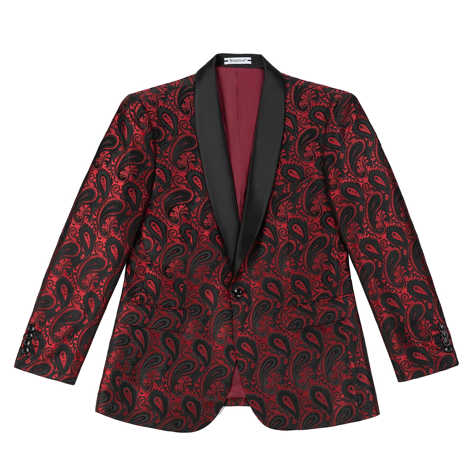 ETHAN Mens Floral Tuxedo Jacket Paisley Shawl Lapel Suit Blazer Jacket ...