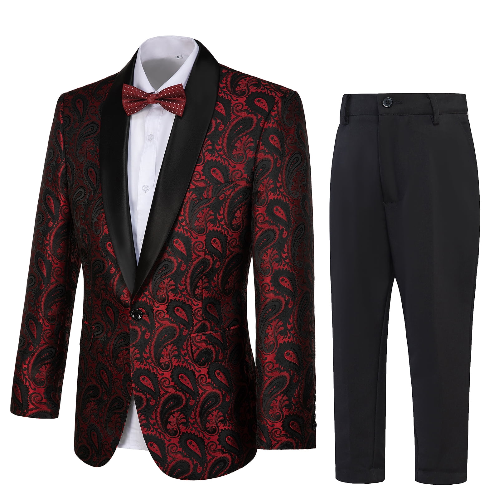 ETHAN Mens Suit 2 Piece Set Slim Fit Wedding Groomsmen Suit for Men One ...