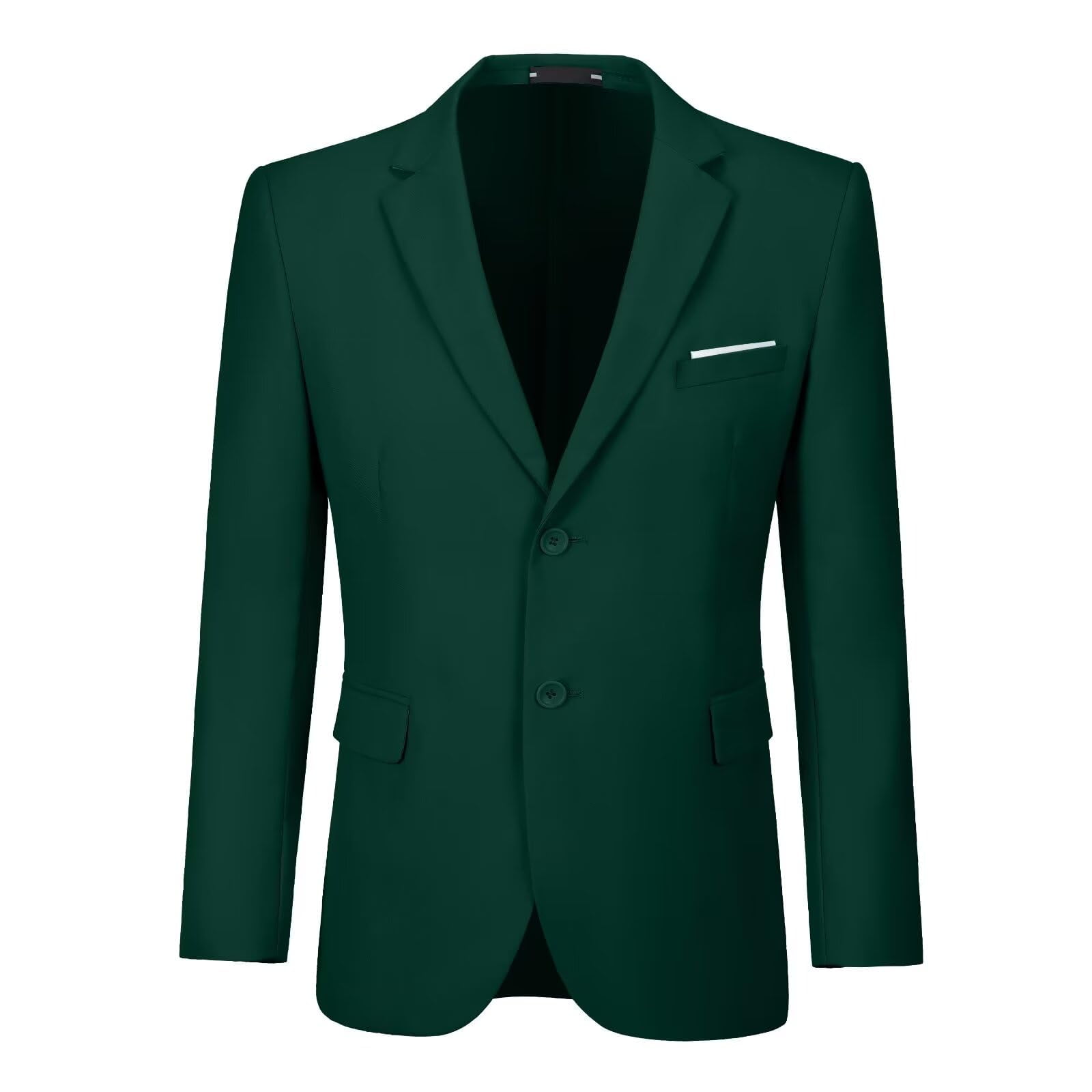 ETHAN Mens Suit Jacket Slim Fit Business Casual Dark Green Suit Jacket ...