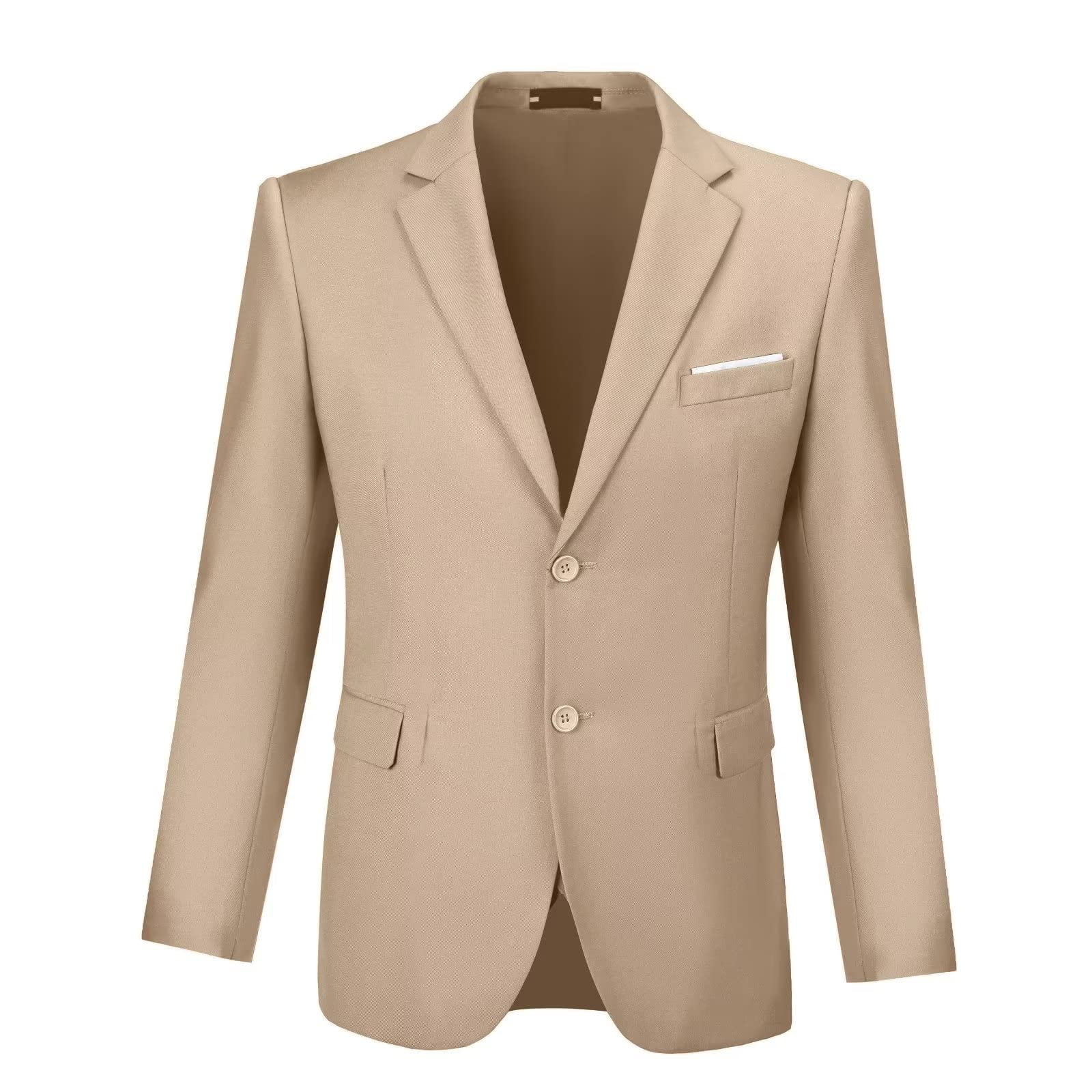 ETHAN Mens Suit Jackets Casual Two Button Slim Fit Blazers Suit ...