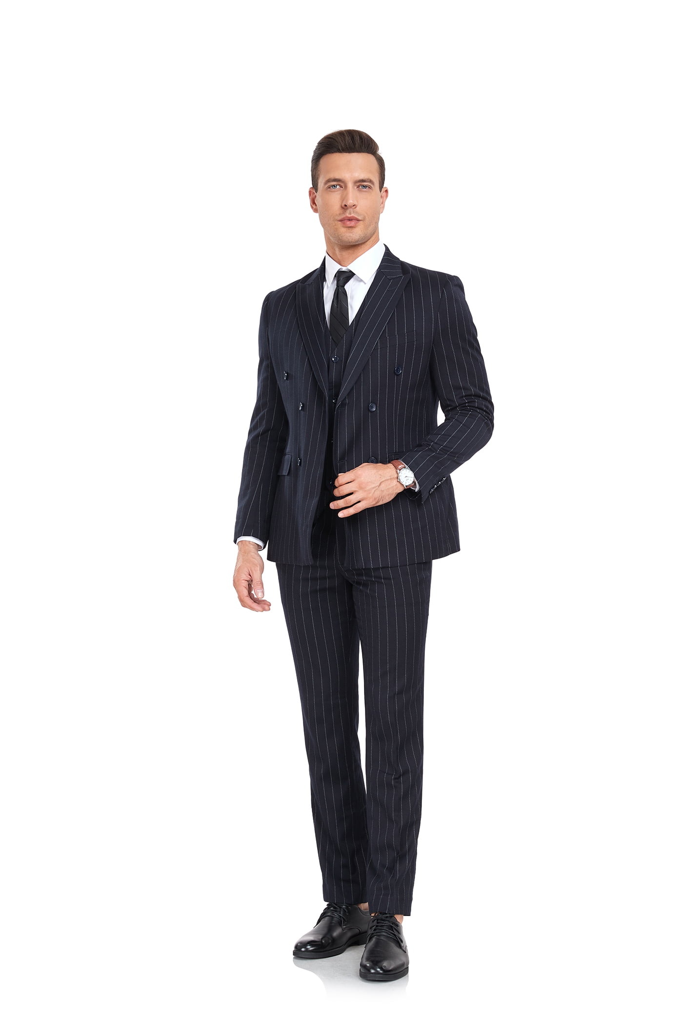 ETHAN Mens Suit Navy Blue Pinstripe Roaring 20s Costumes for Men ...