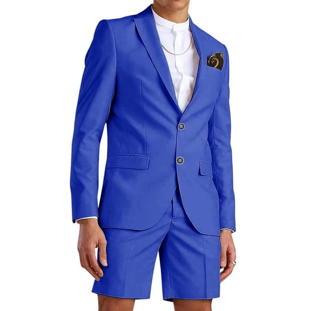 ETHAN Mens Suits 2 Piece Short Suits for Men Wedding Slim Fit Short ...